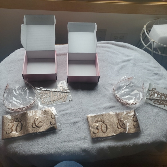 unbranded | Party Supplies | 3th Birthday Kit Rose Gold Tiara Sash Cake ...